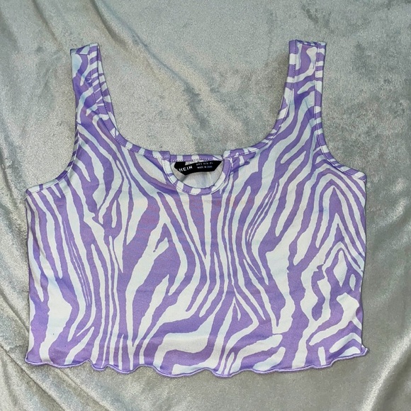 Tops | Purple Zebra Striped Tank | Poshmark